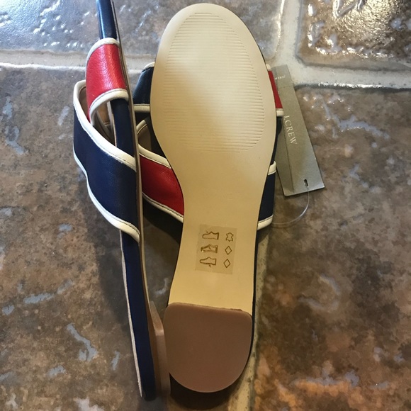 J. Crew | Shoes | J Crew Colorblock Leather Slide Sandals | Poshmark